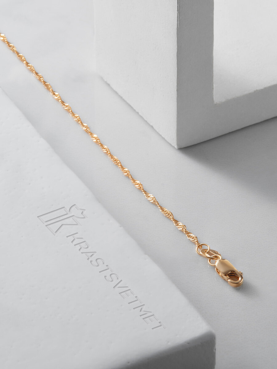 Браслет-цепочка, желтое золото, 750 проба