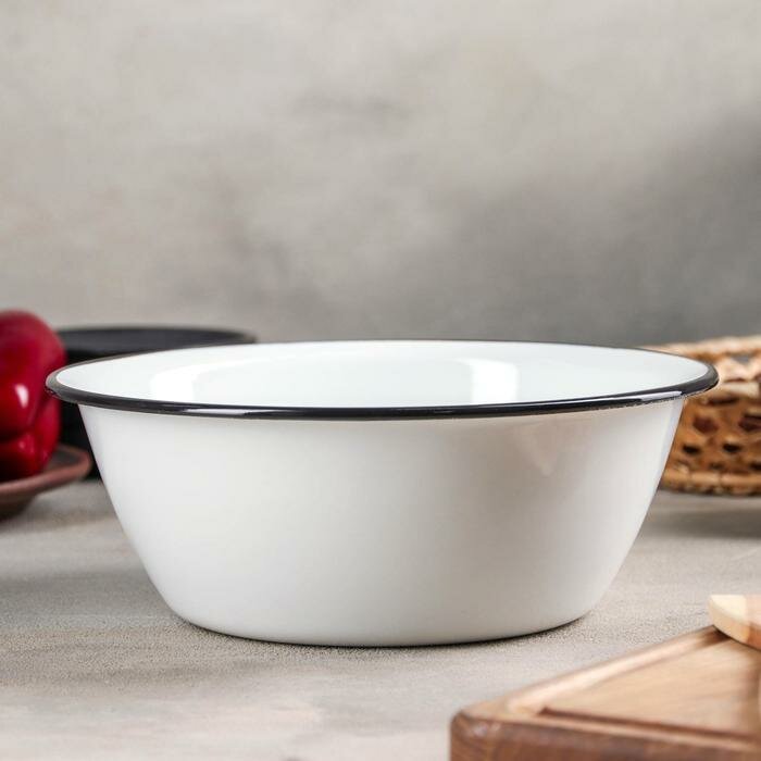 Миска Керченская эмаль 2 л, индукция, без деколи, цвет белый (40304-102 (белая))