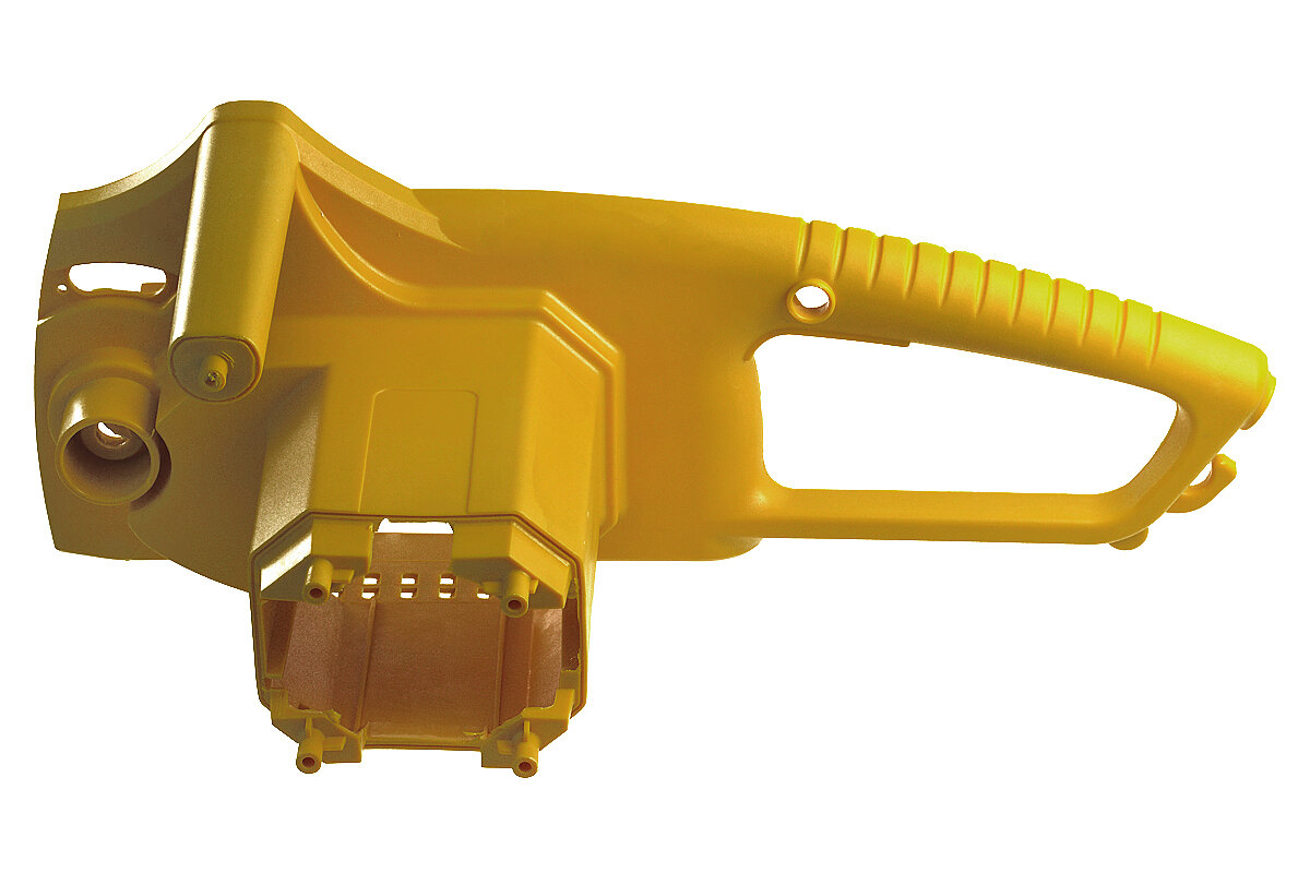 Корпус левая половина желтого цвета подходит для электропилы CHAMPION 118-14