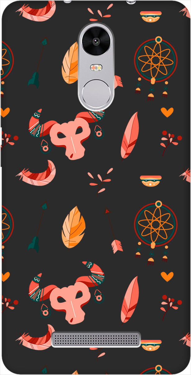 Матовый чехол Boho для Xiaomi Redmi Note 3 / Note 3 Pro / Сяоми Редми Ноут 3 / Ноут 3 Про с 3D эффектом черный