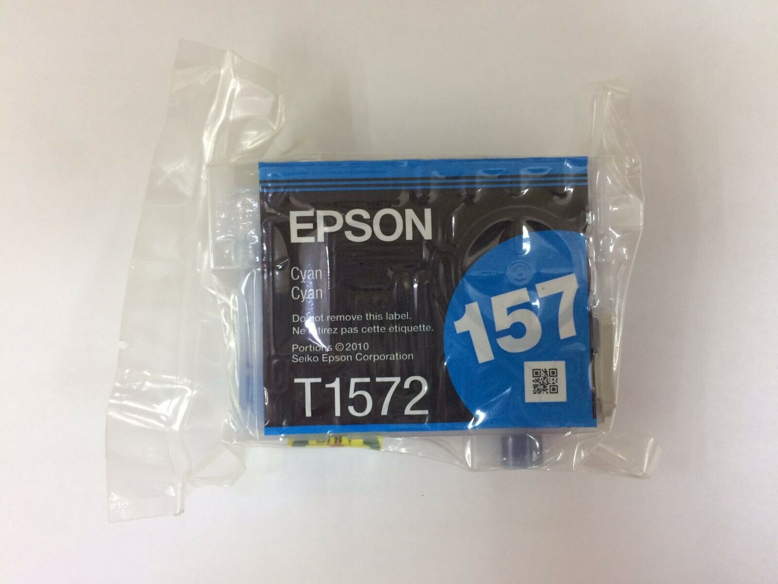 Картридж струйный оригинальный Epson T1572 / C13T15724010 голубой 850 стр. без коробки в вакуумной упаковке
