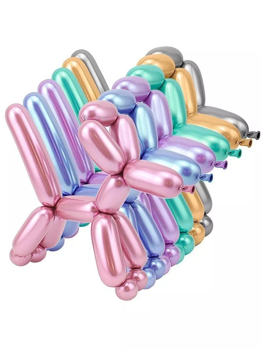 ШДМ Ассорти, Зеркальные шары / Mirror Assorted, латексный шар (260" ) 50 шт. / Веселый праздник