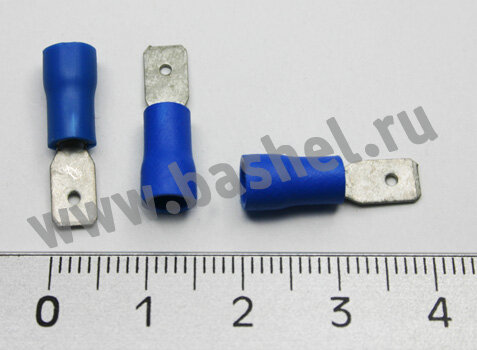 Штекер плоский 4,8х0,8 синий