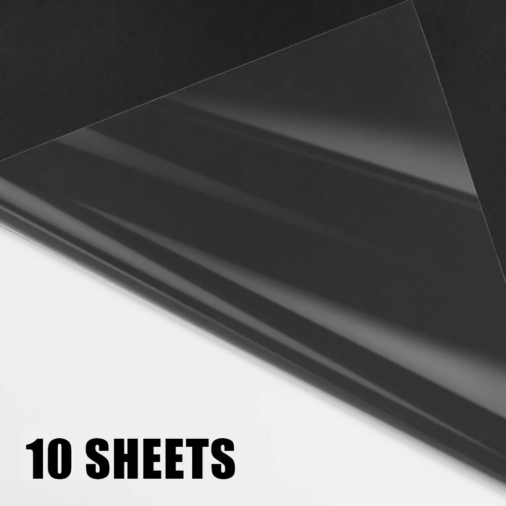 Холодная ламинационная пленка А4, 10 листов Черный, Glossy Clear