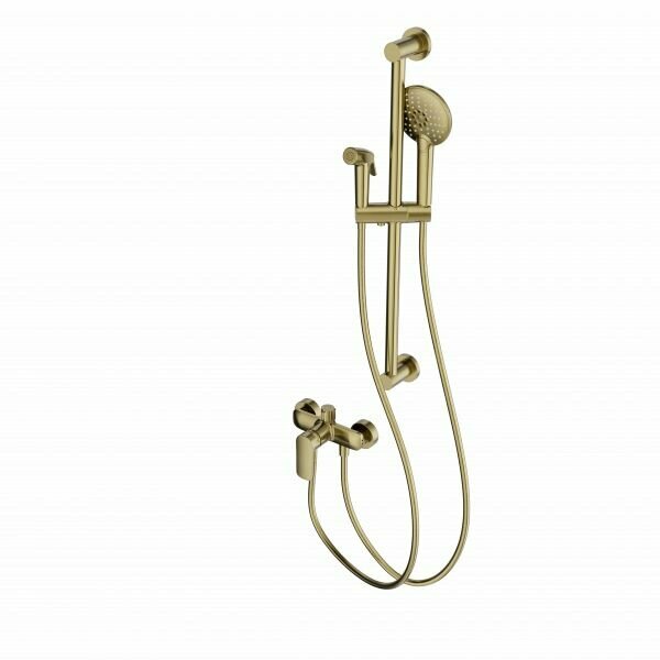 Смеситель для душа с гарнитуром Wonzon&Woghand, Брашированное золото