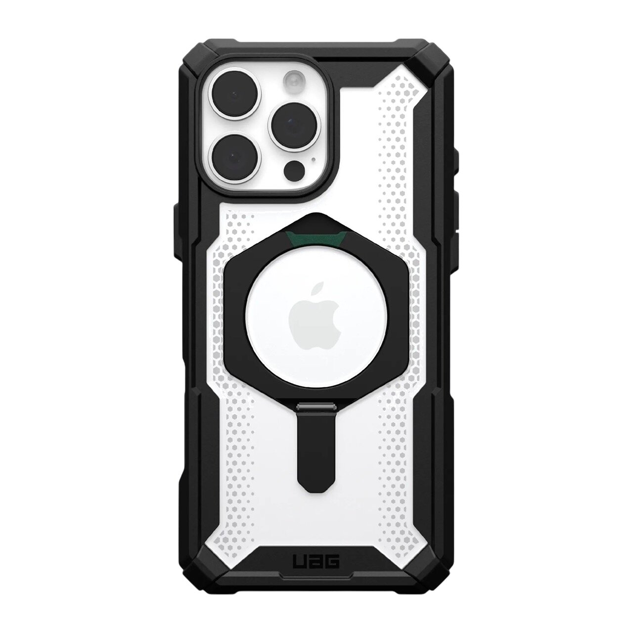 Защитный композитный чехол с подставкой и поддержкой MagSafe UAG Plasma XTE для iPhone 16 Pro Max (Чёрный/«Прозрачный» | Black/Clear)