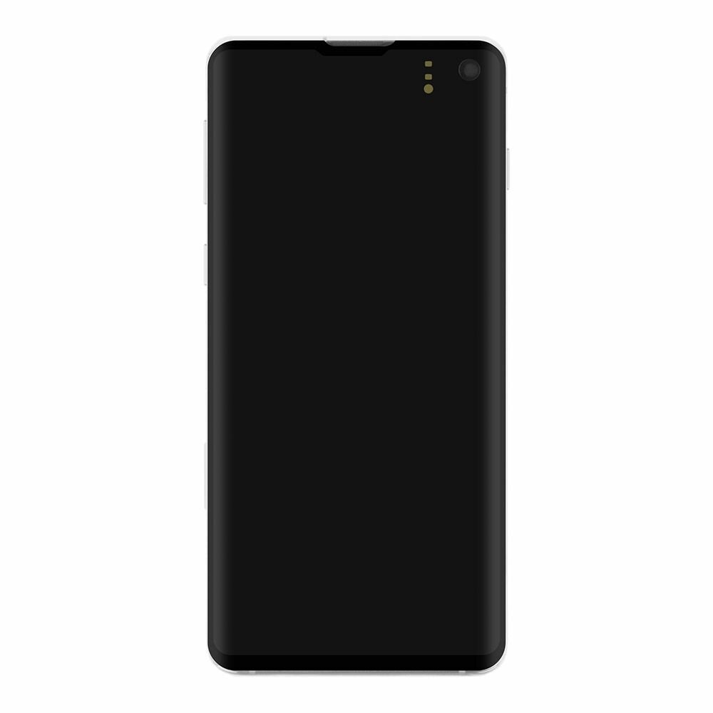 LCD дисплей для Samsung Galaxy S10 SM-G973 GH82-18850B в рамке (белый) OR