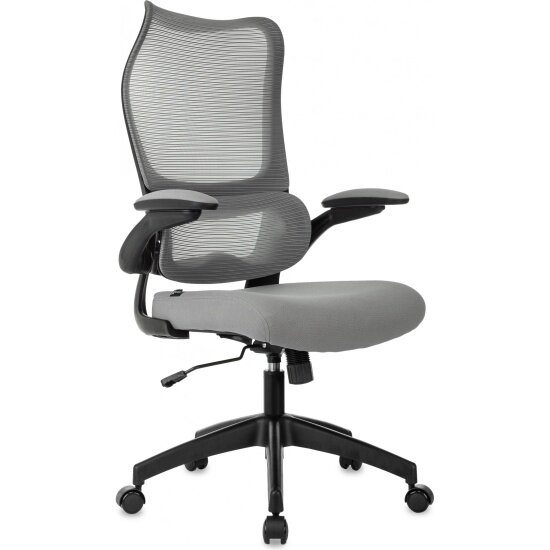 Кресло руководителя Бюрократ Sigma 1 серый сетка/ткань крестов. пластик