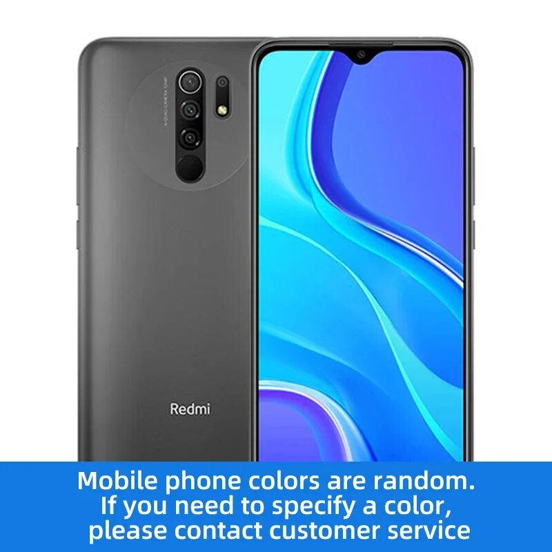 Redmi 9 Android 4G разблокированный 6,53 дюйма 6 ГБ ОЗУ 128 ГБ ПЗУ процессор MediaTek Helio G80 используемый телефон 4GB 64GB, 4ГБ, 64ГБ
