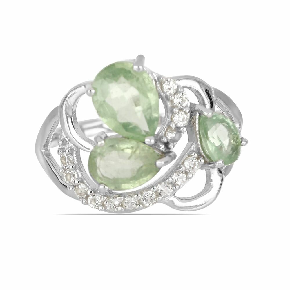 Кольцо, серебро, 925 проба, родирование, кианит