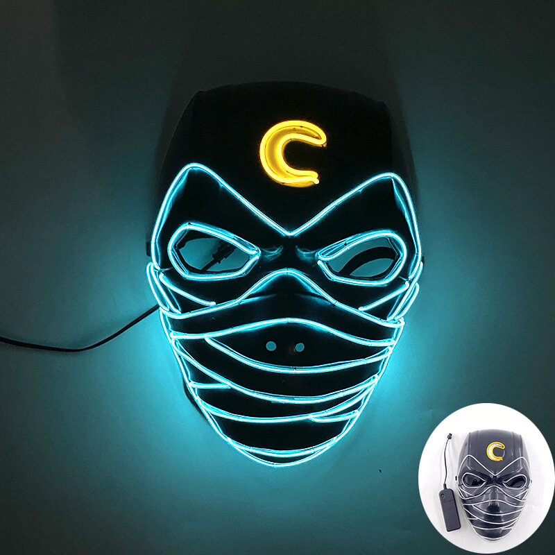 Маска Marvel Moon Knight, трансграничная, взрывоопасная, светодиодная, светящаяся, на Хэллоуин