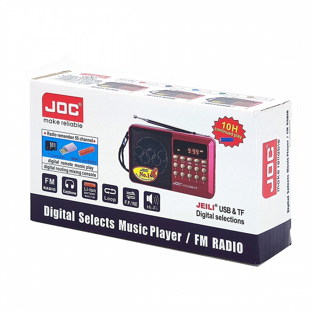 Радиоприемник портативный - блютуз колонка JOC H1011USB BT, диапазон FM, мощность 3 Вт