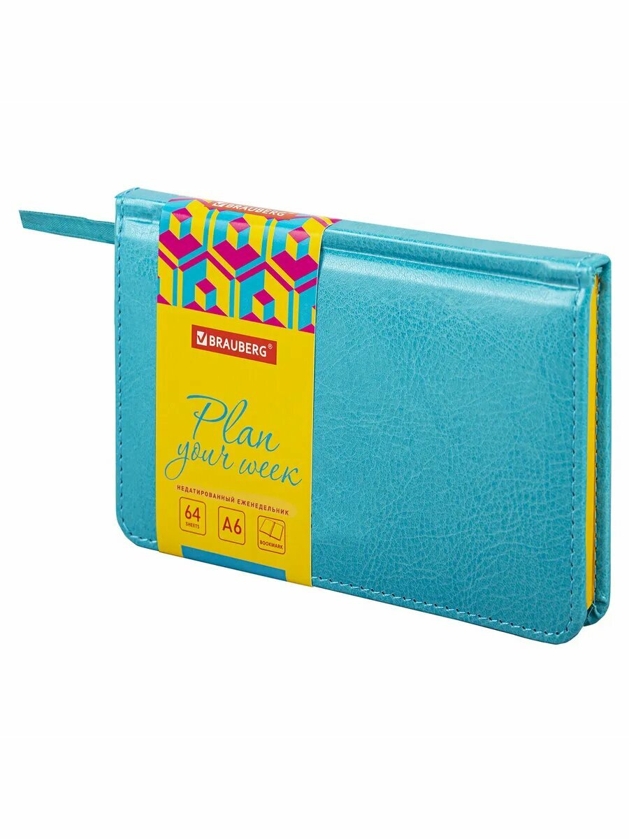 Еженедельник недатированный А6 бирюзовый