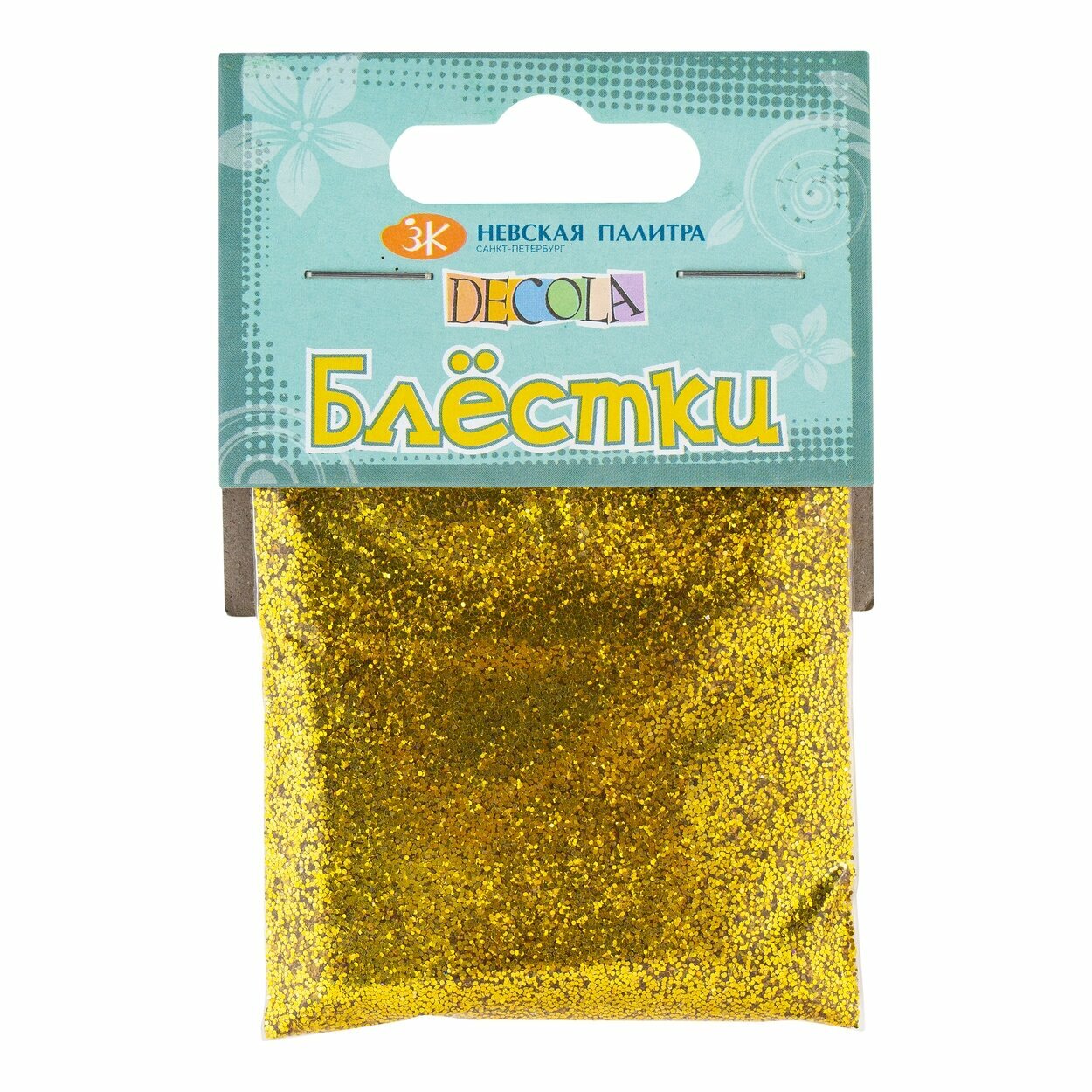 Глиттеры (блестки) декоративные DECOLA 0,2мм золото майя