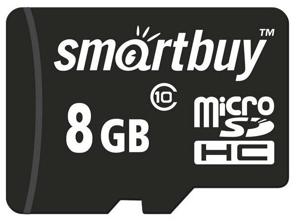 Карта памяти MicroSDHC 8 Gb SmartBuy class 10 б/ад SB8GBSDCL10-00