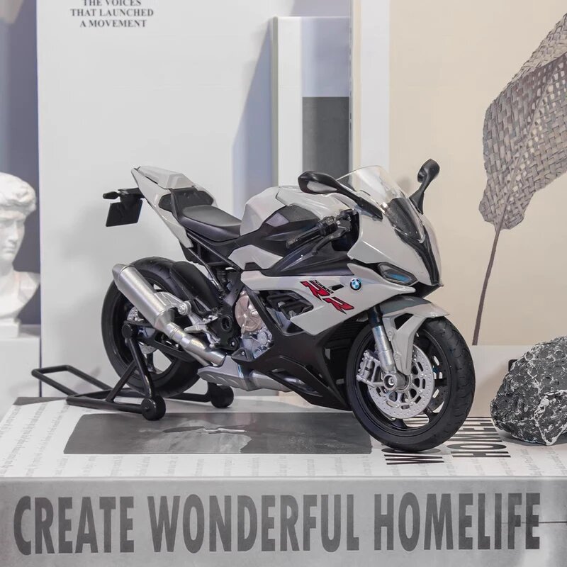 WELLY 1/12 BMW S1000RR 2021 металлическая модель мотоцикла Белый, Gray no box