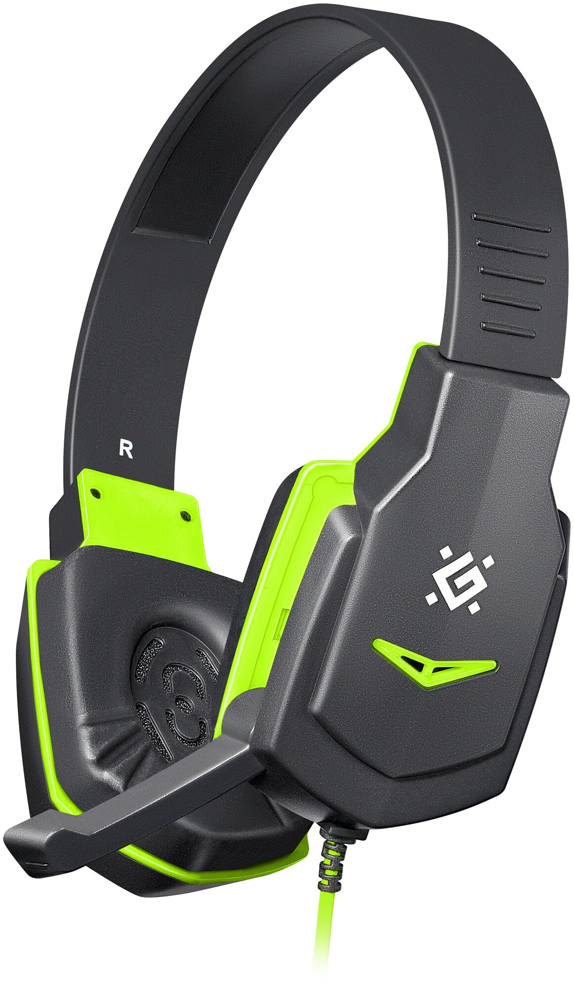Гарнитура Defender Warhead G-320 черный+зеленый, кабель 1.8 м 64032