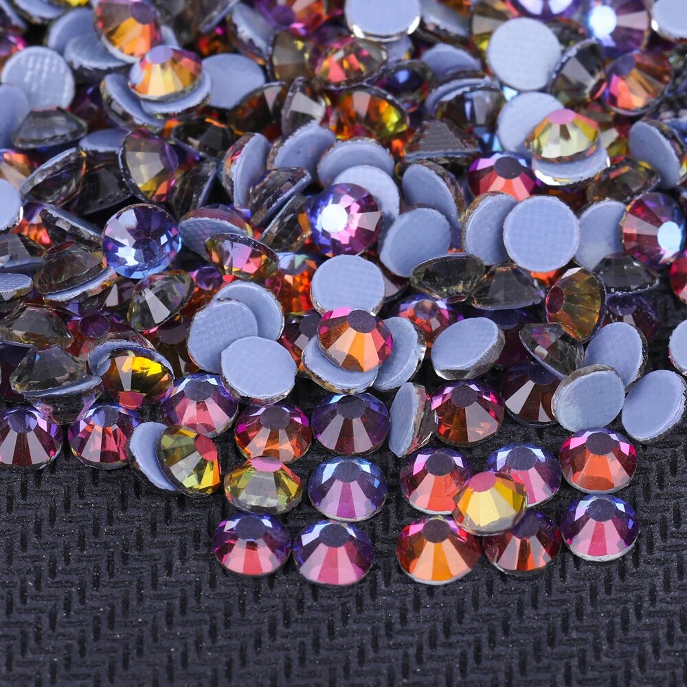 Многоцветные стеклянные стразы SS6-SS30 для декора Фиолетовый, SS12 - 1440Pcs, Blue Volcano