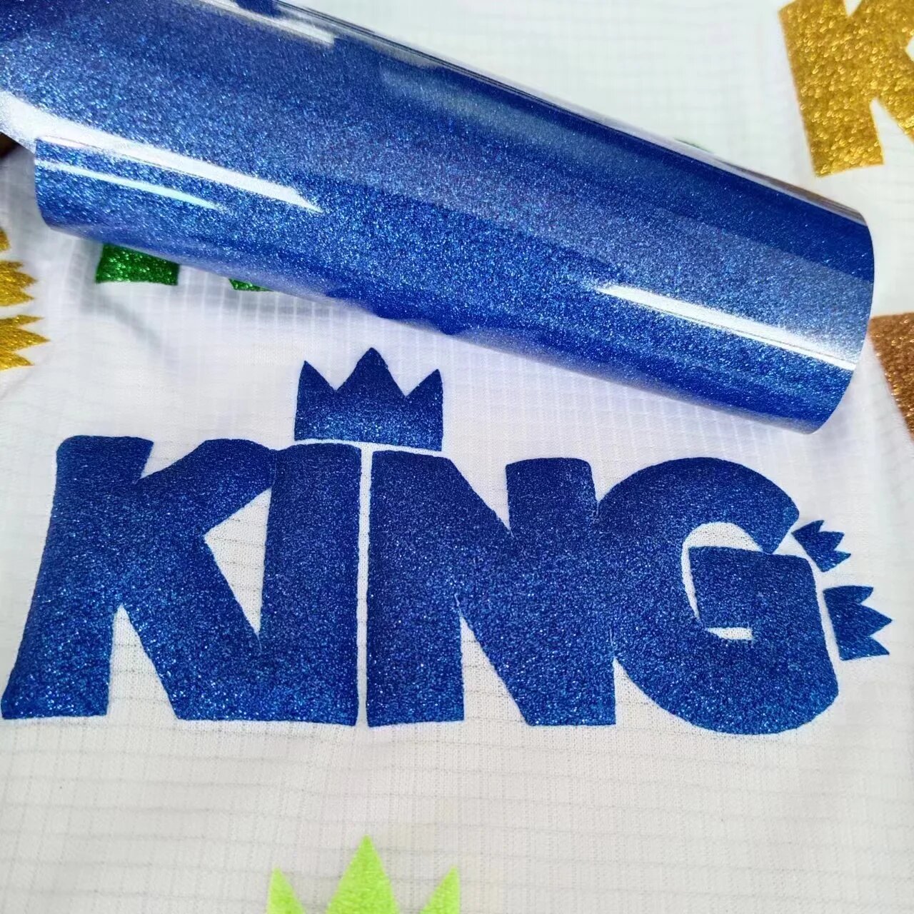 3D теплопередающий винил CHEONET для нанесения логотипа Синий, Royal Blue Glitter