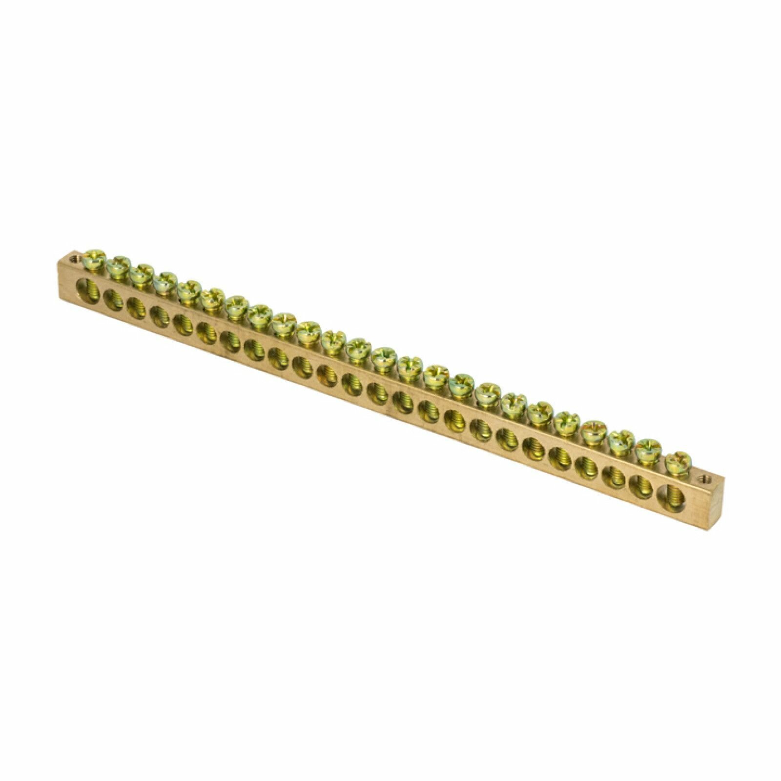 Шина PEN ноль-земля (8х12 мм) 24 отверстия, латунь, крепеж по краям, EKF PROxima - 10 штук