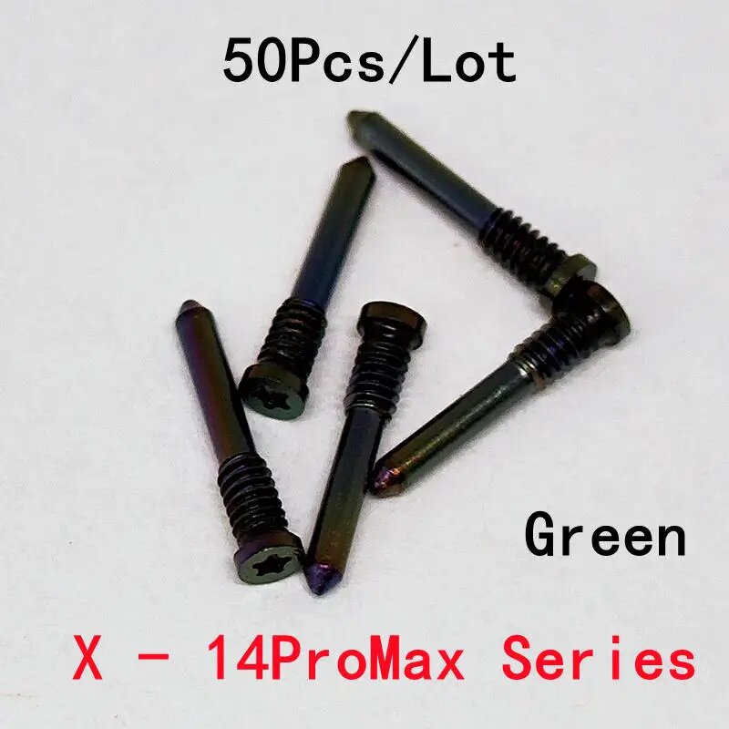 Винт для задней крышки iPhone 11 12 13 Pro 14 X XS Max 5S 6S 7 8 Plus, нижний коннектор для док-станции, пятизвездочные винты Pentalobe, 50 шт. 50x X-14 Green