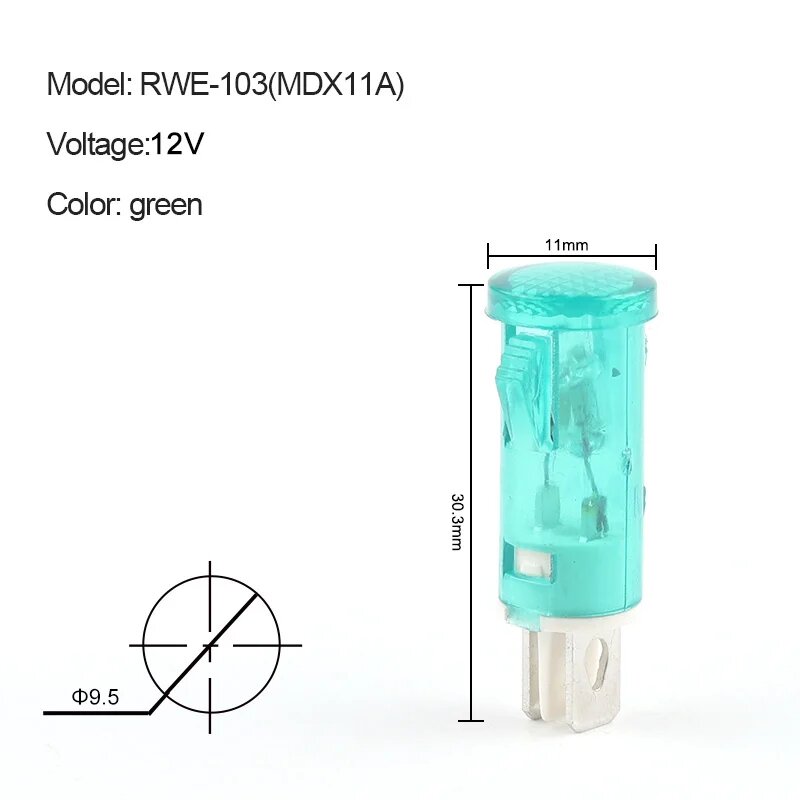 Индикатор RWE-103(MDX11A) 12V Green