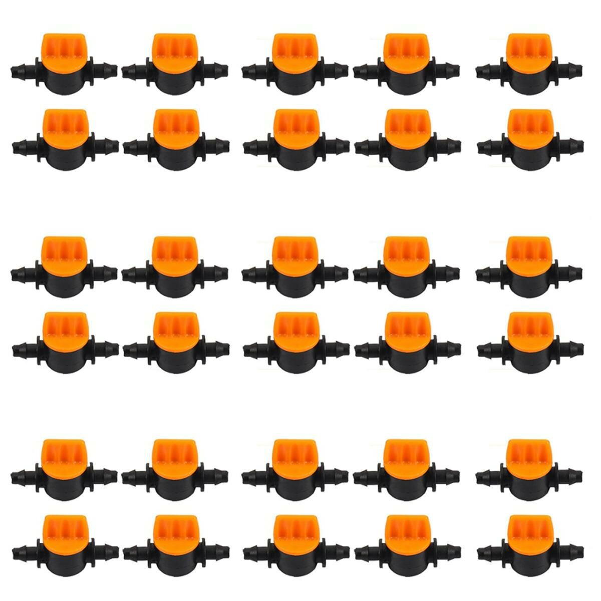 LKPCIGCXM Мини-клапан с 4/7 мм шлангом для полива сада, штуцерный клапан управления потоком воды, сельскохозяйственные инструменты, капельные фитинги, 30 шт.