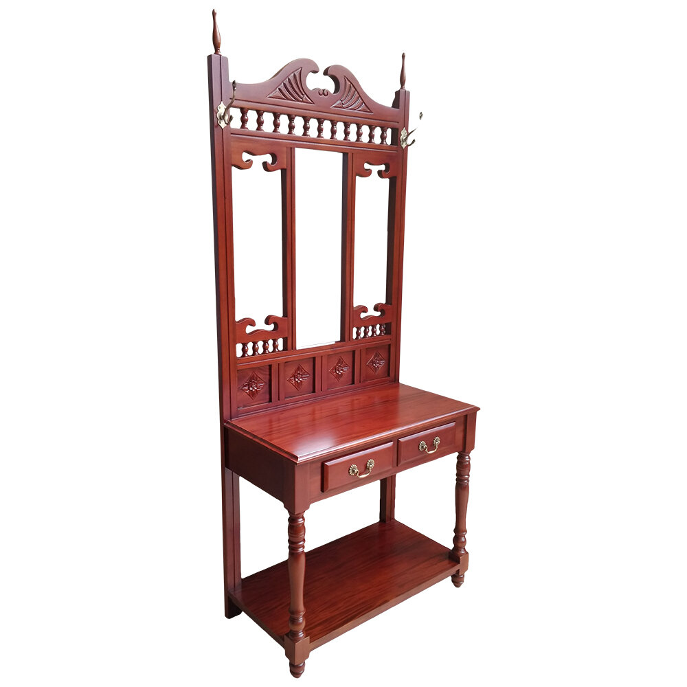 Стойка для прихожей HS-09 от DOMKORLEONE, красное дерево (mahogany wood), цвет орех LBW (коричневый)