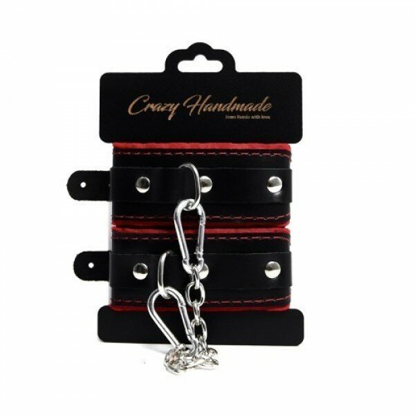 CH-24042 Наручники окгругленные с мгкой красной подкладкой