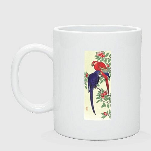 Red and a Blue Parrot Керамическая кружка