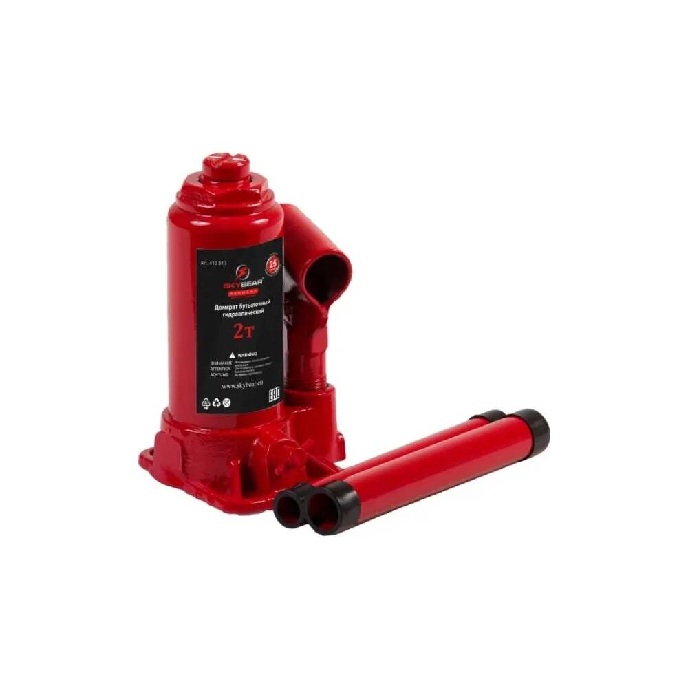 Бутылочный гидравлический домкрат SKYBEAR 2 т, h 158-308 мм 410210, 9х9, пластиковая