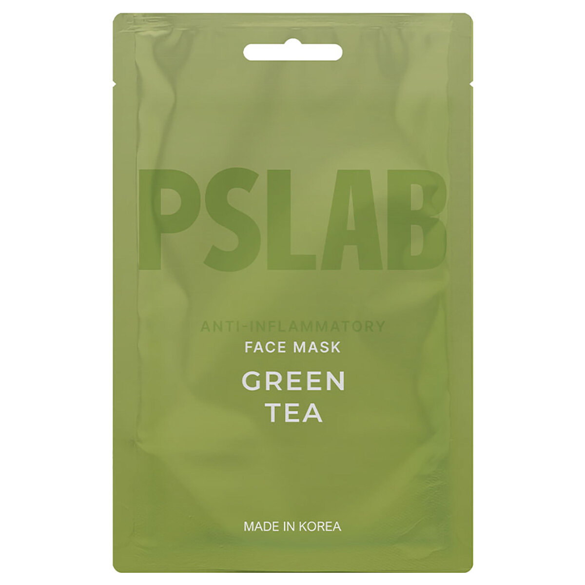 PS.LAB Тканевая маска для лица №01 GREEN TEA Противовоспалительная для чувствительной кожи