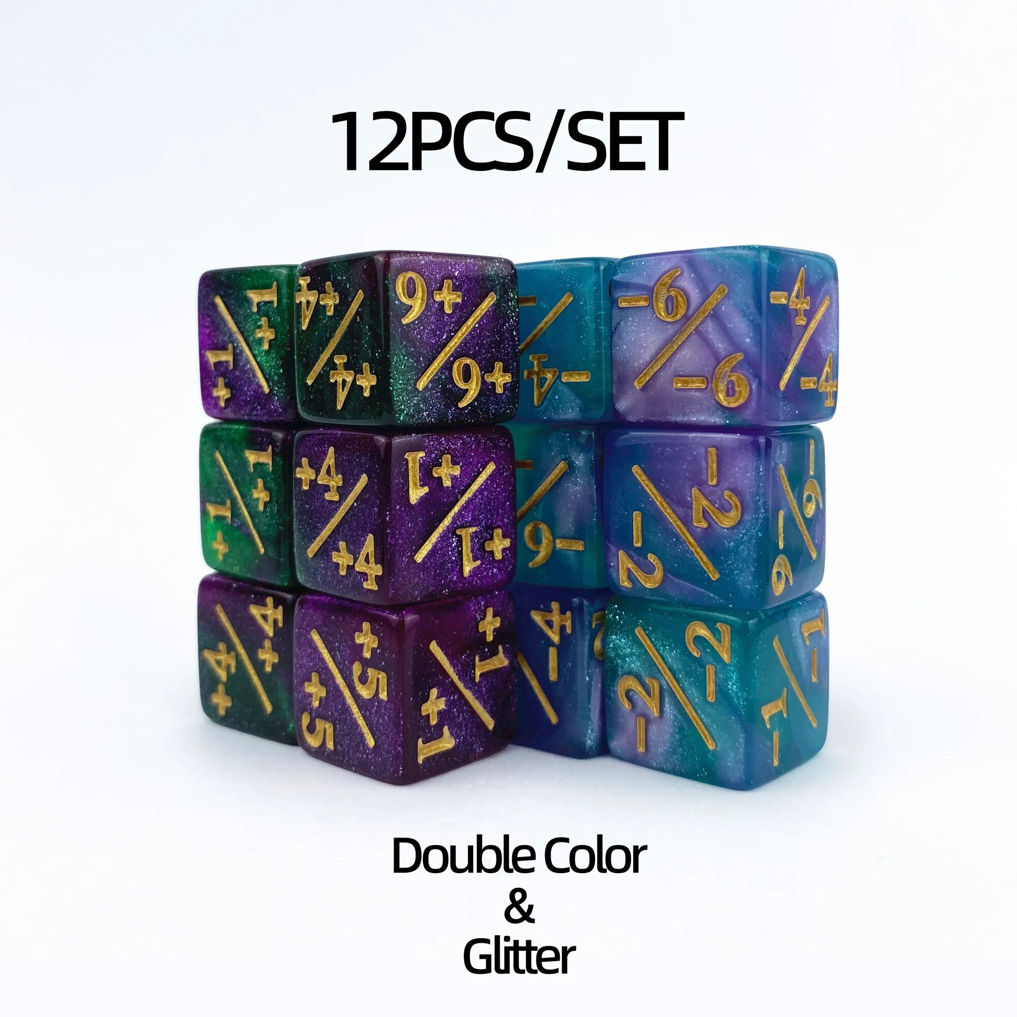 Набор жетонов MTG 12 шт. 2Color Glitter 12pcs