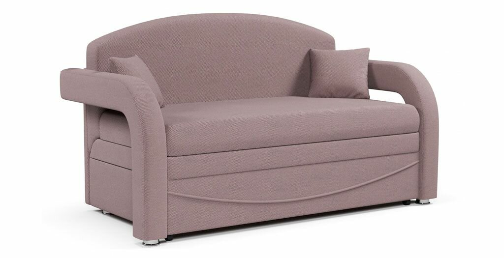 Диван-кровать Алекс 140, 165х80х87 см, велюр Java, механизм Выкатной, детский диван раскладной, с ящиком для белья