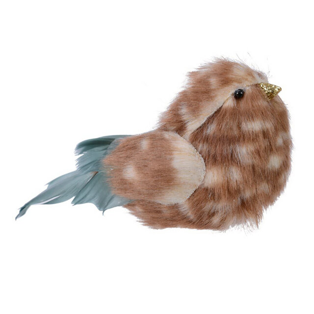 Елочная игрушка Птичка Henrietta 17 см, клипса, Kaemingk (Кейминг), 634966-2