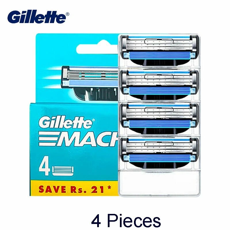 Gillette MACH3 Лезвия для бритвы 4 штуки 4 Piece Blade Refill