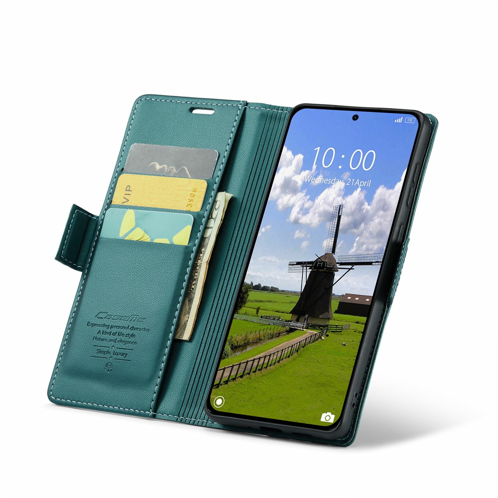 Чехол-книжка CaseMe Smooth Xiaomi 14T Pro зеленый