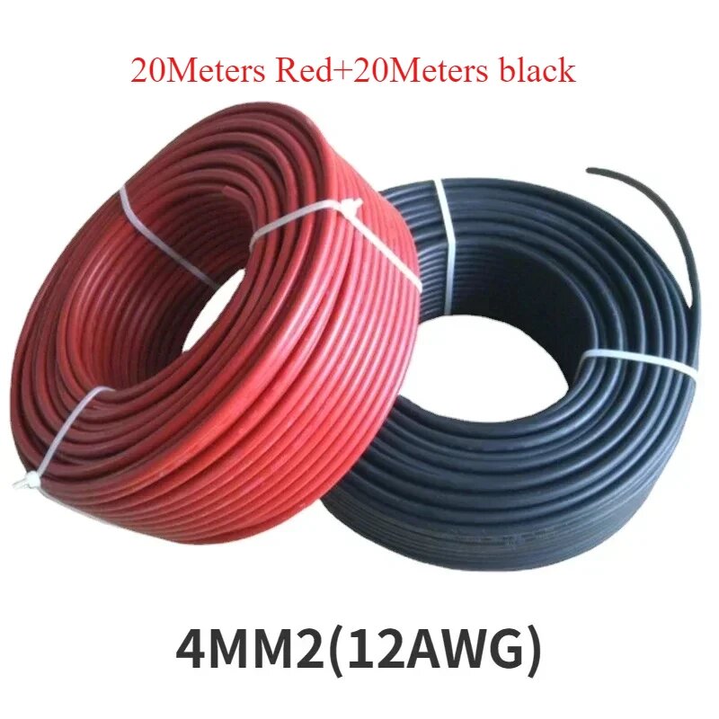 BLUSUNSOLAR Солнечный кабель медный 4мм2/6мм2 40 метров 4mm2 Total 40 meter