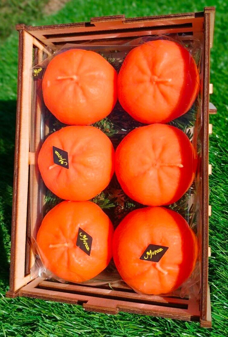 Набор свечей - мандарины 6 шт