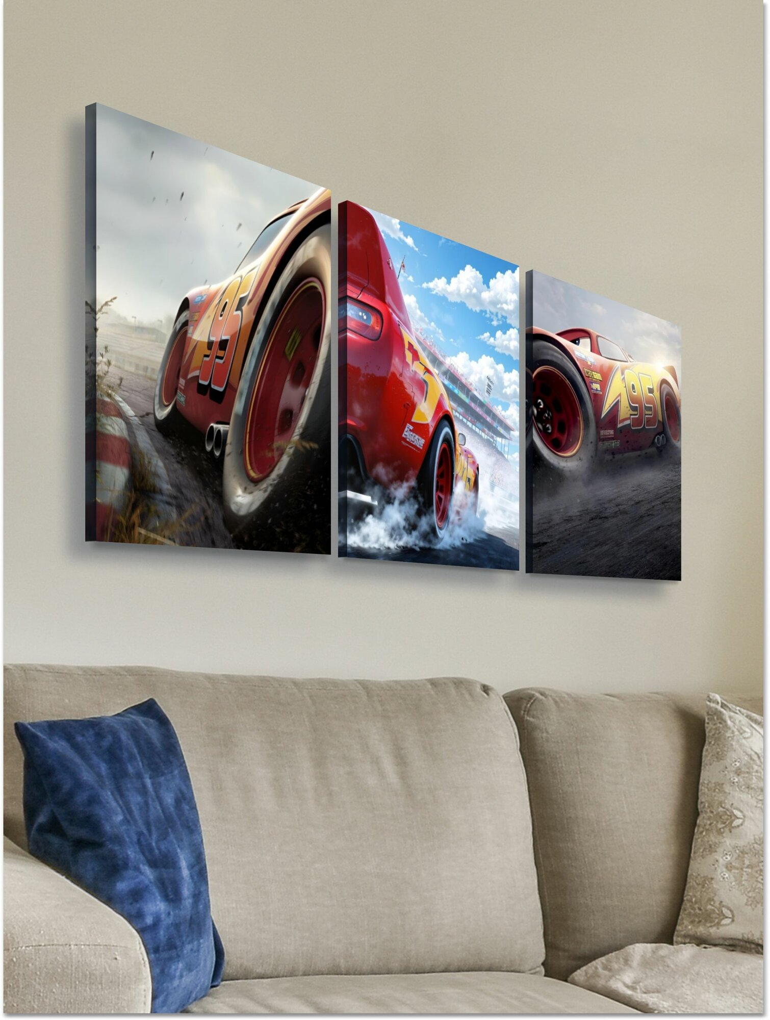 Картина Скорость в деталях модульная 50x70см 3шт.