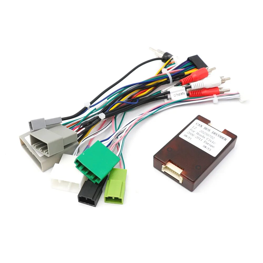 Автомобильный 16-контактный адаптер жгута проводов Canbus Box декодер Android радио кабель питания для Honda Civic Hatchback 5D европейский