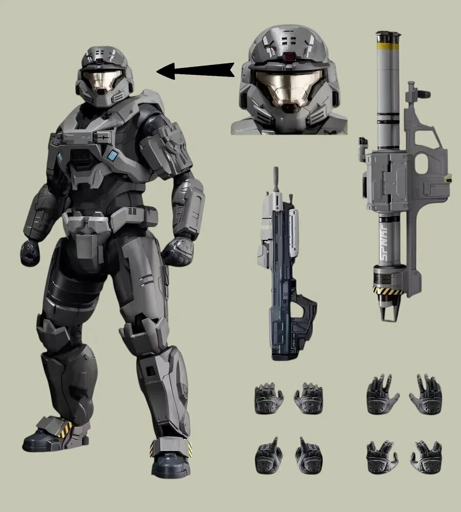 Фигурка Хало Лейтенант Спартанец-Б312 / Re: Edit Halo: Reach 1/12 Scale Spartan-B312 (Noble Six) (18см)