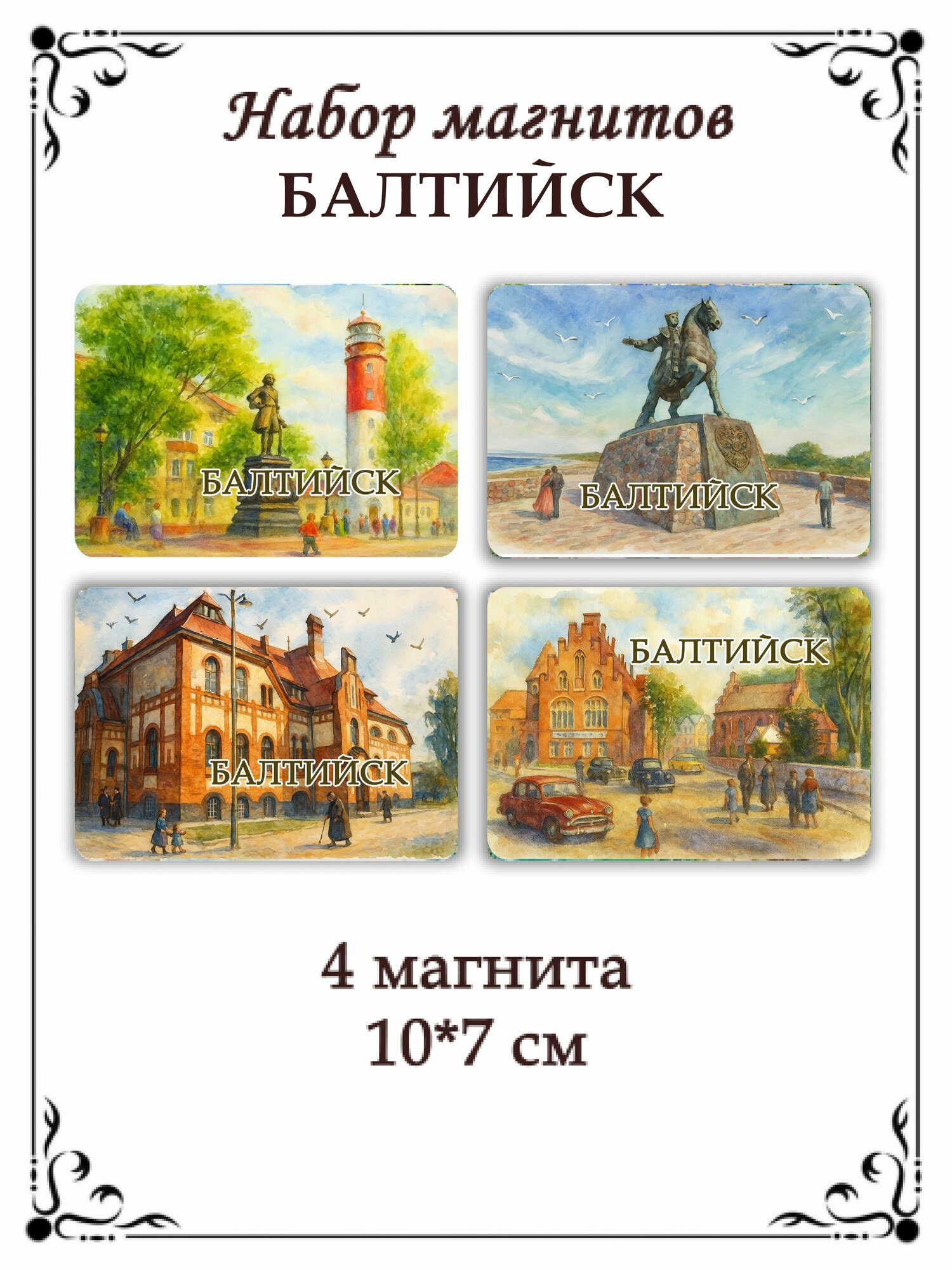 Набор магнитов на холодильник Балтийск