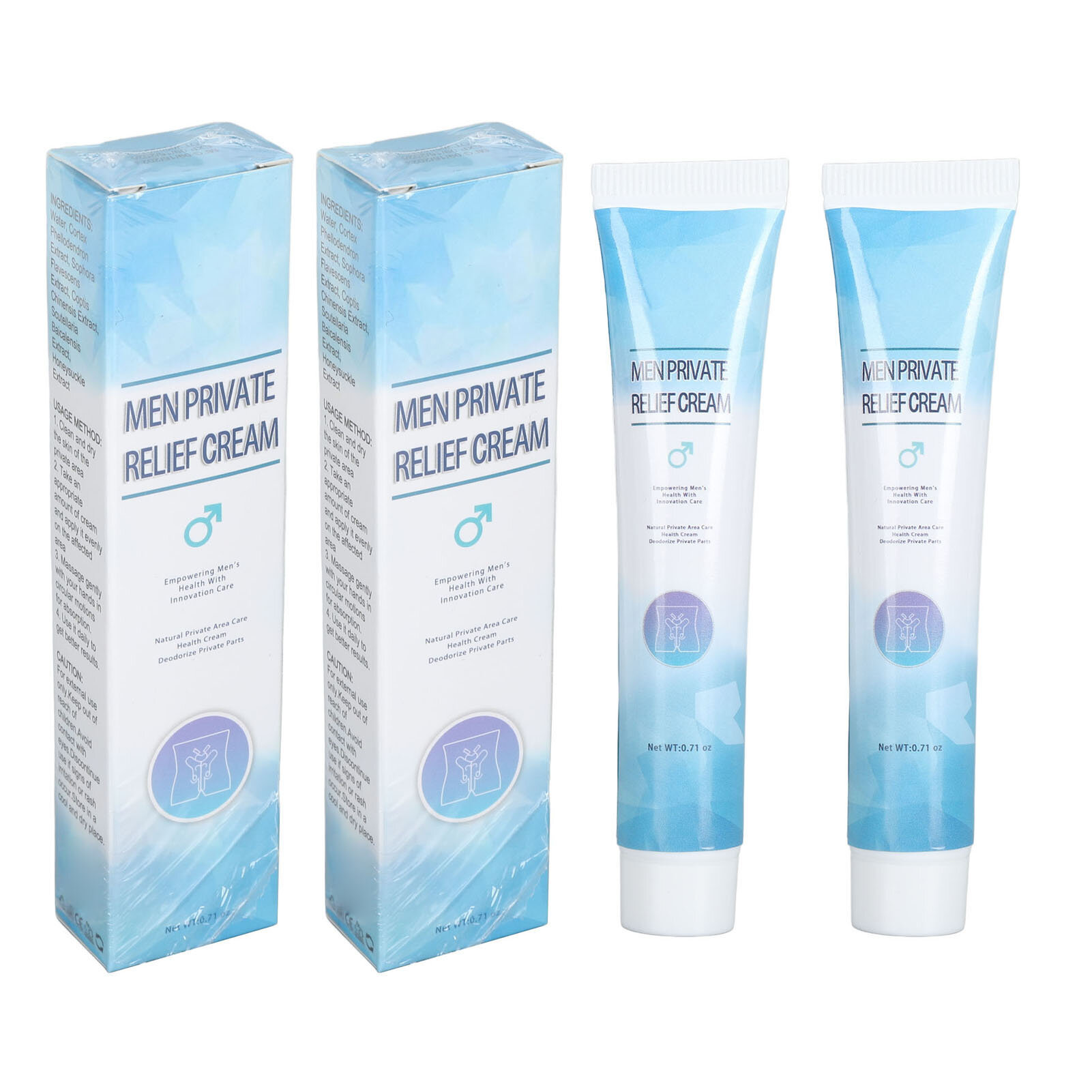 Крем для снятия зуда в интимных местах успокаивающий, уменьшает запах, растительные ингредиенты, безопасное увлажнение для мужчин, 20 г x 2