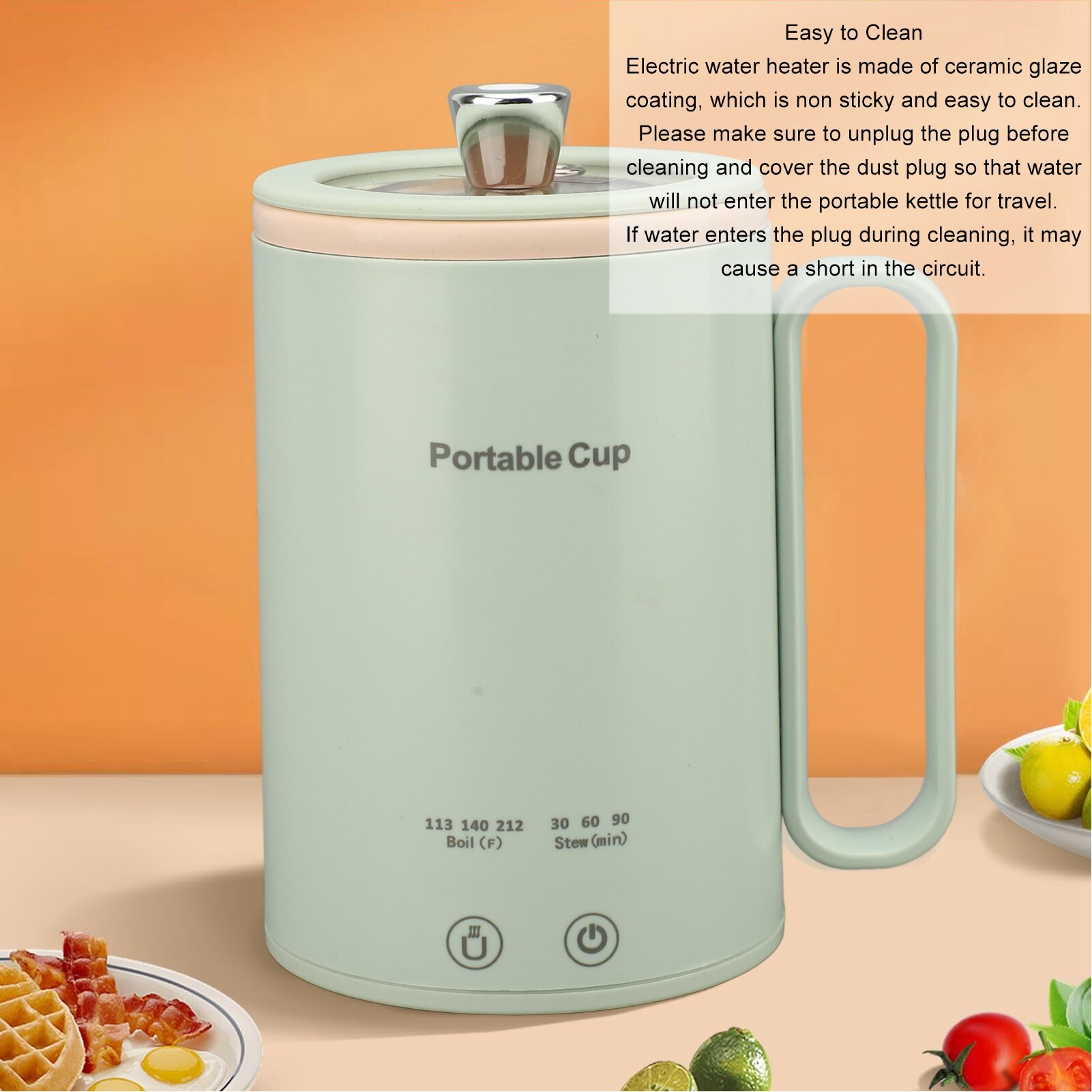 Маленький портативный электрический чайник 300 Вт с автоматическим отключением питания и защитой от выкипания, мини-бойлер для нагрева воды, дорожный чайник для чая и кофе, вилка американского стандарта 110 В