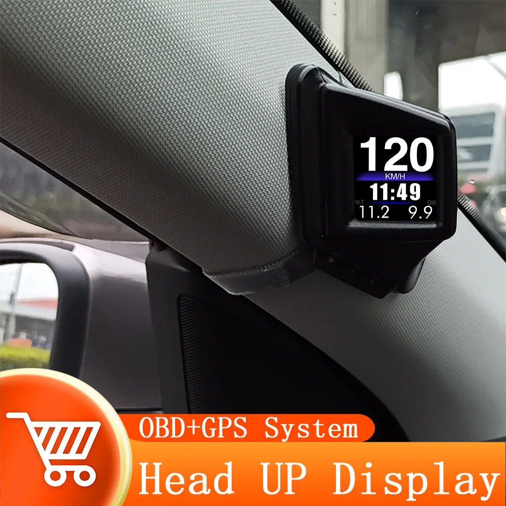 HUD OBD2 Бортовой компьютер Проекционный дисплей Автомобильный тахометр Турбо Давление Style B
