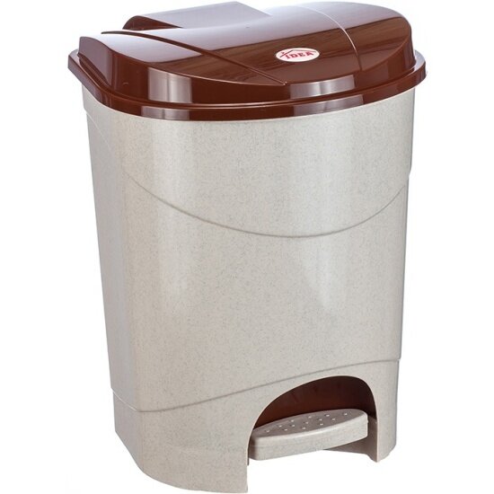 Контейнер для мусора Idea с педалью 11л М 2891 Беж. мрамор
