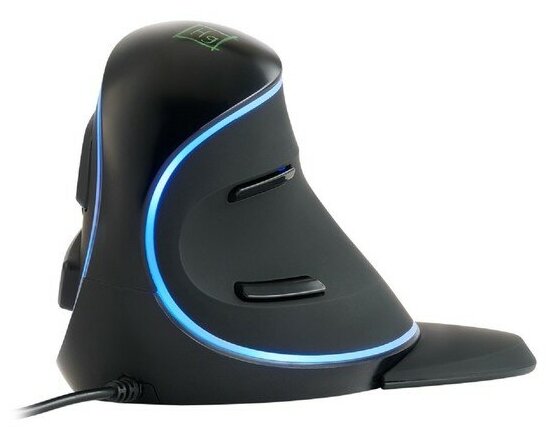 Мышь Harper Gaming Sunburn GM-V100, игровая, вертикальная, подсветка, 1600 dpi, USB, чёрная