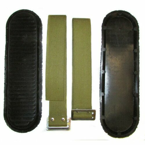 Комплект к лыжам Маяк, носковый ремень, брезент, зеленый/хаки