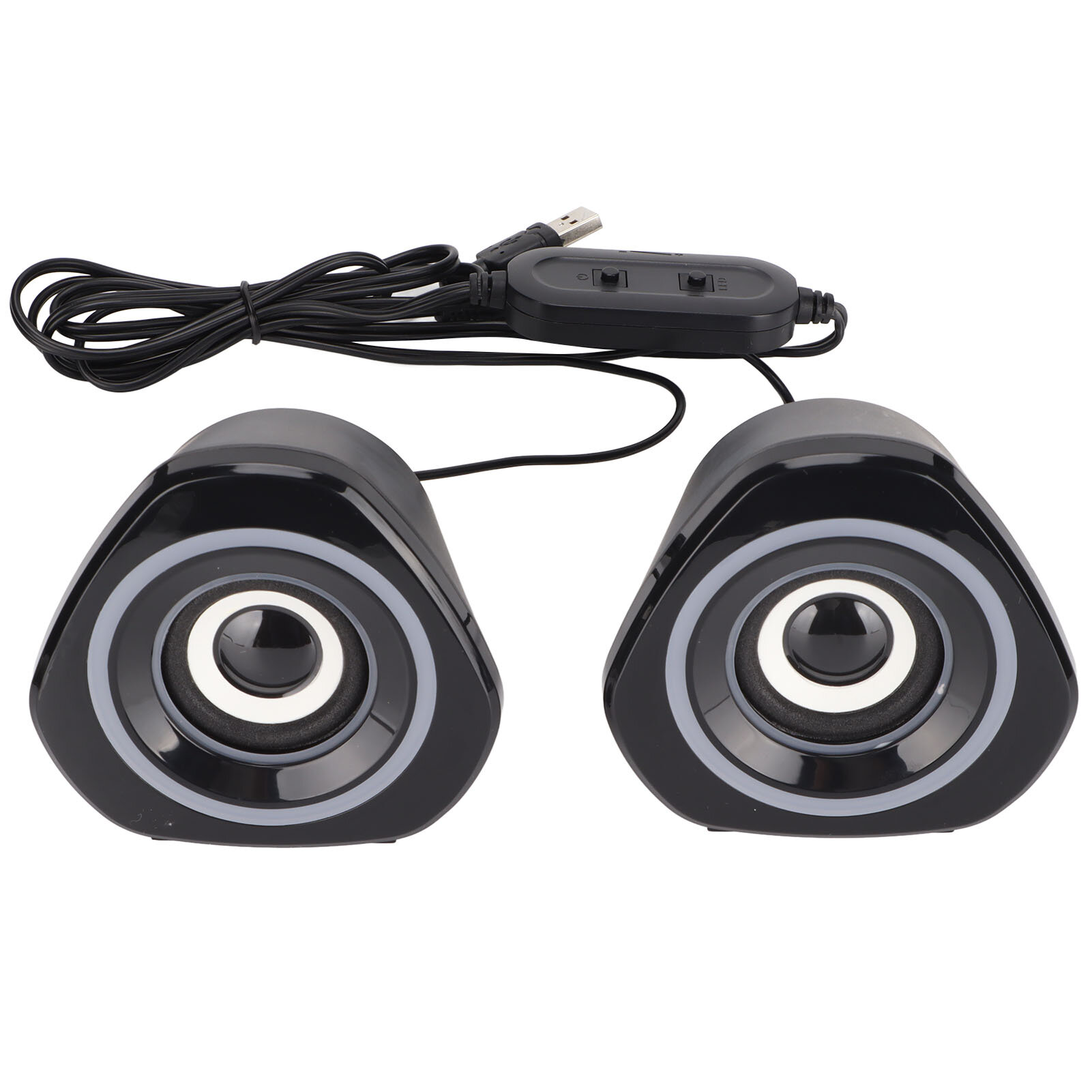 Настольный Динамик С Питанием от USB, Тяжелый Сабвуфер Mini LED для Ноутбука PalyStation4, Черный Синий Свет